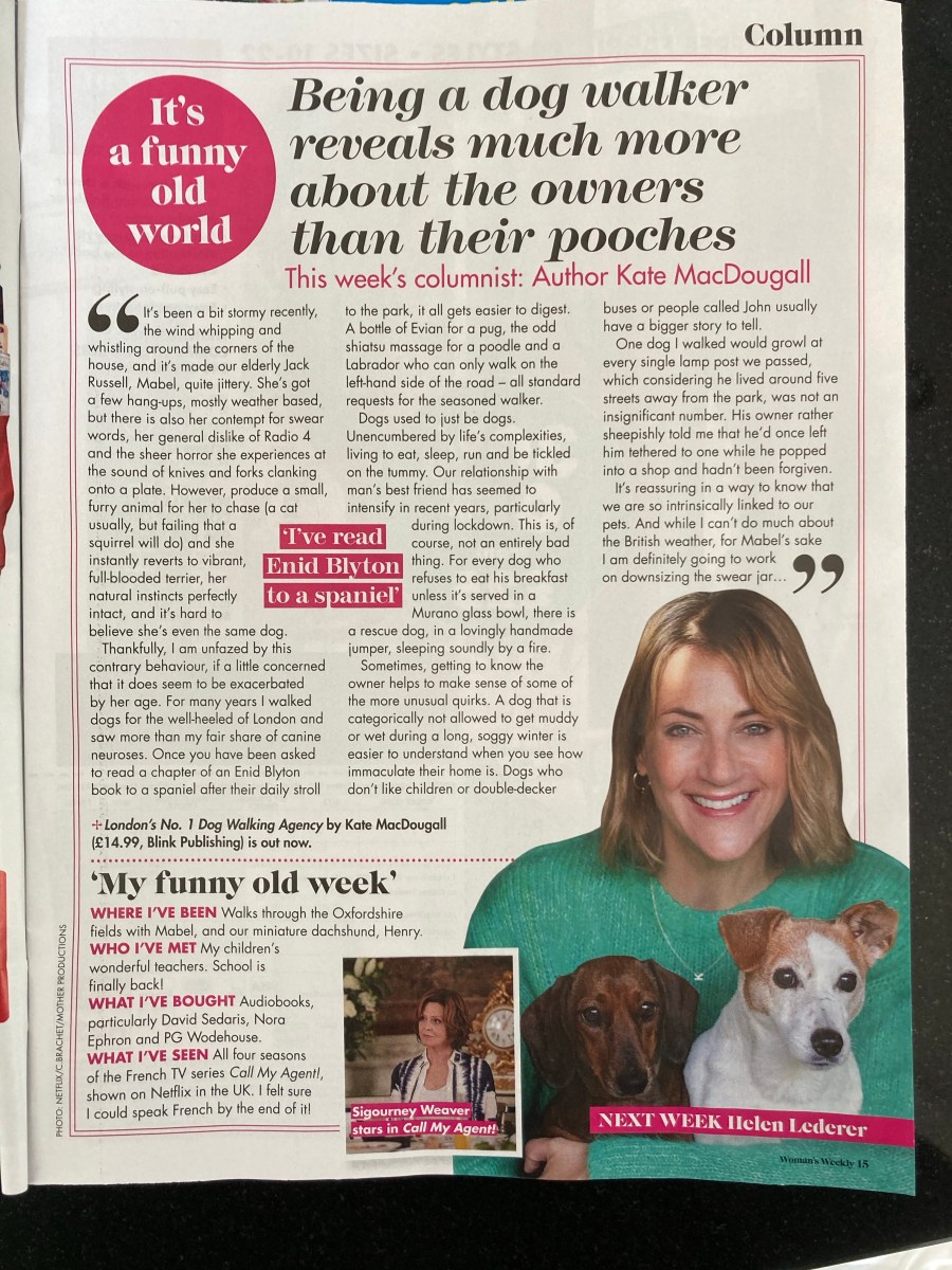 It’s a funny old world : Woman’s Weekly – Kate MacDougall