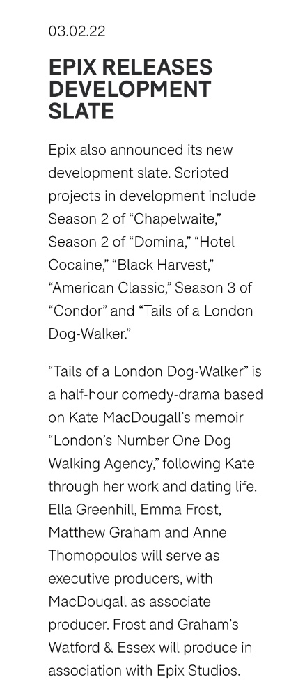 In Development – Kate MacDougall